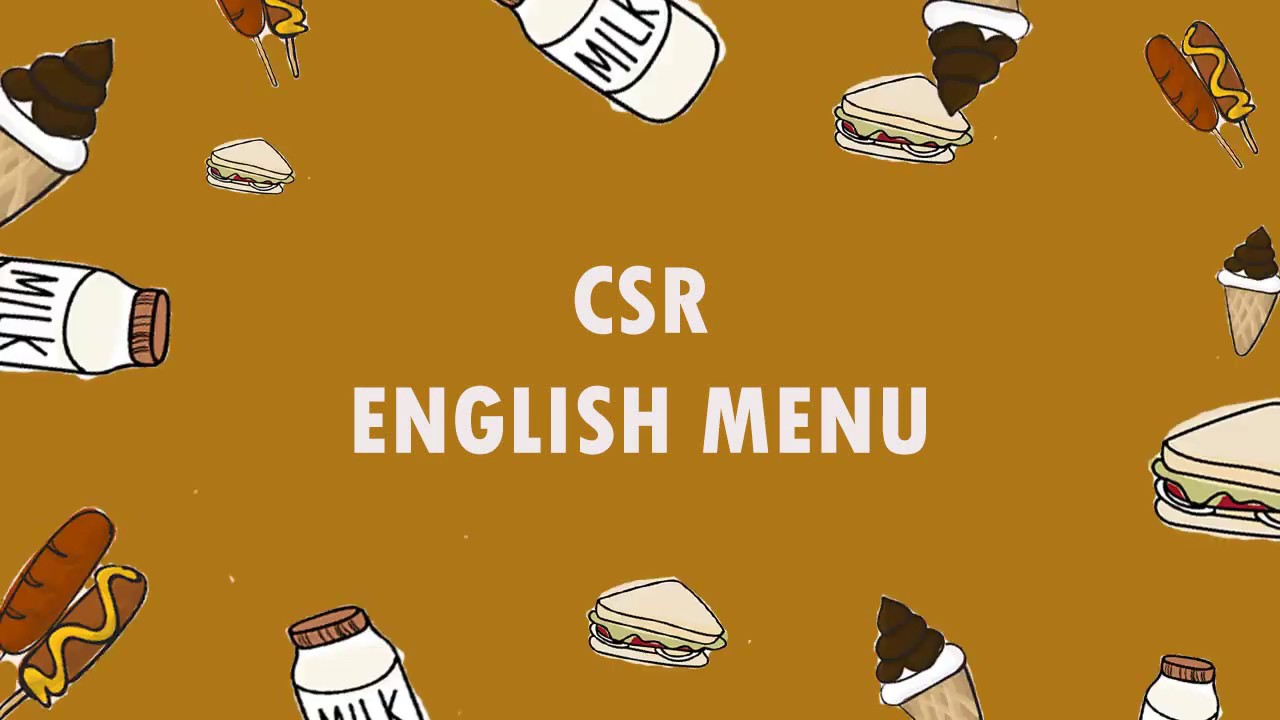 CSR - ENGLISH MENU - YouTube