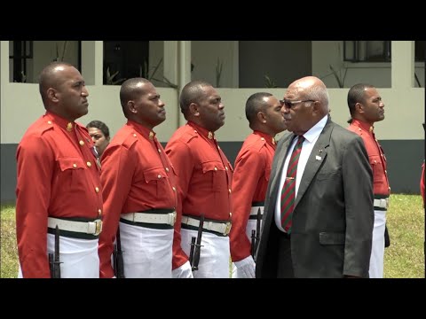 Fiji's PM accorded a guard of honour and traditional welcome ceremony ...