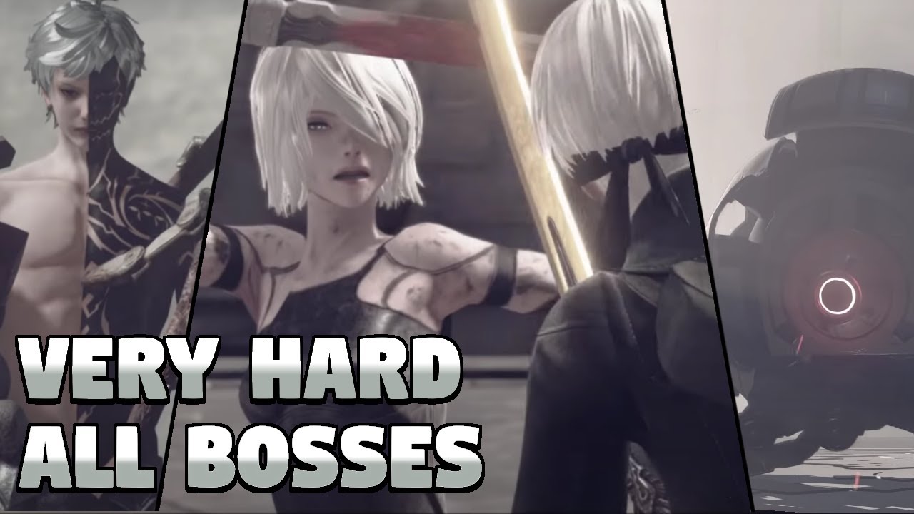 NieR Automata - All Bosses with No Buff Chips [No Damage] - YouTube