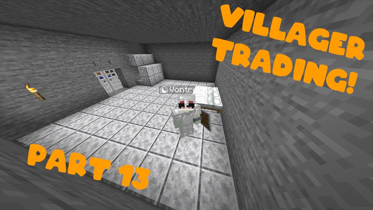 building a VILLAGER TRADING center... (part 13) - YouTube