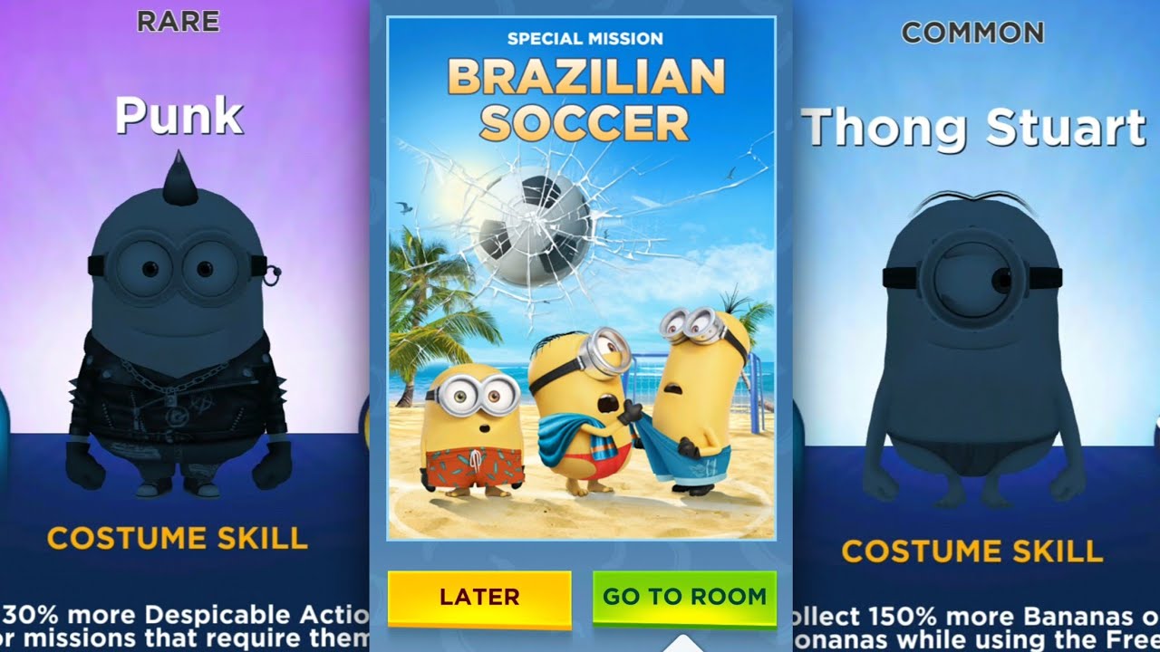Minion Rush BRAZILIAN SOCCER New Special Mission and Punk & Thong ...