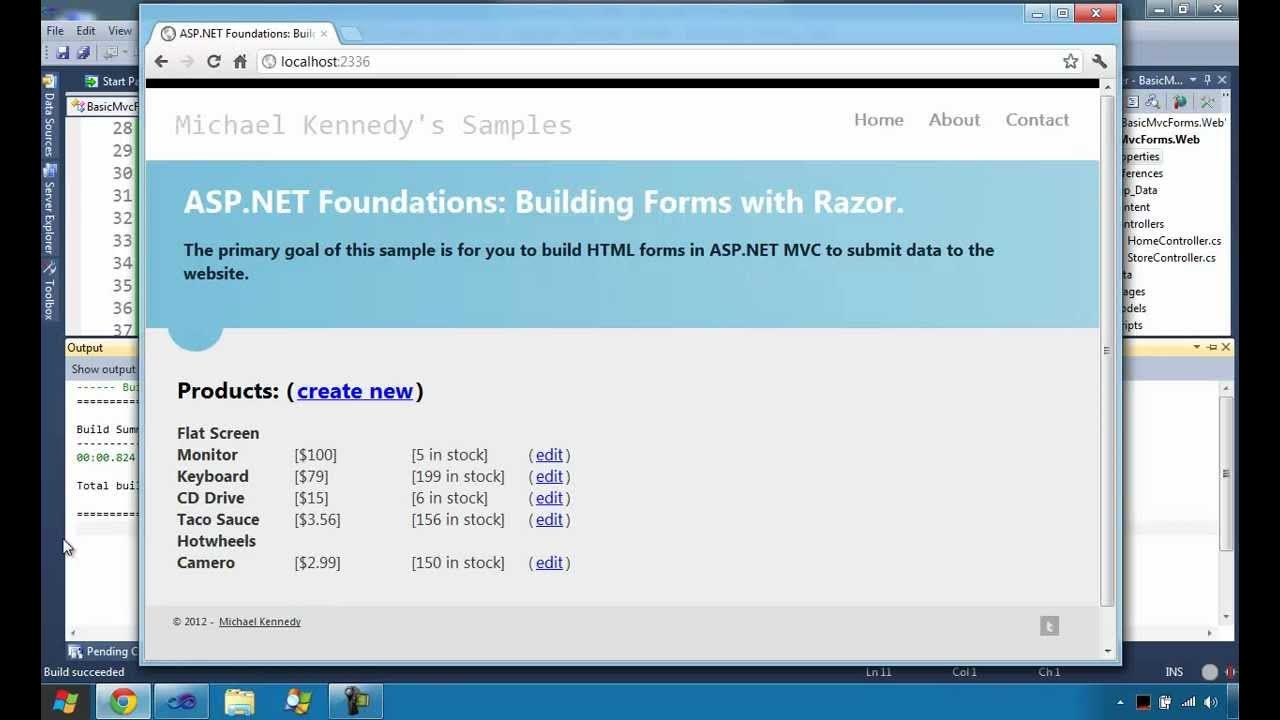 Building ASP.NET MVC Forms with Razor (ASP.NET MVC Foundations Series) - YouTube