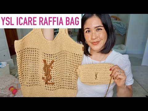BOUJEE ON A BUDGET -YSL ICARE RAFFIA BEACH BAG | Sam Loves