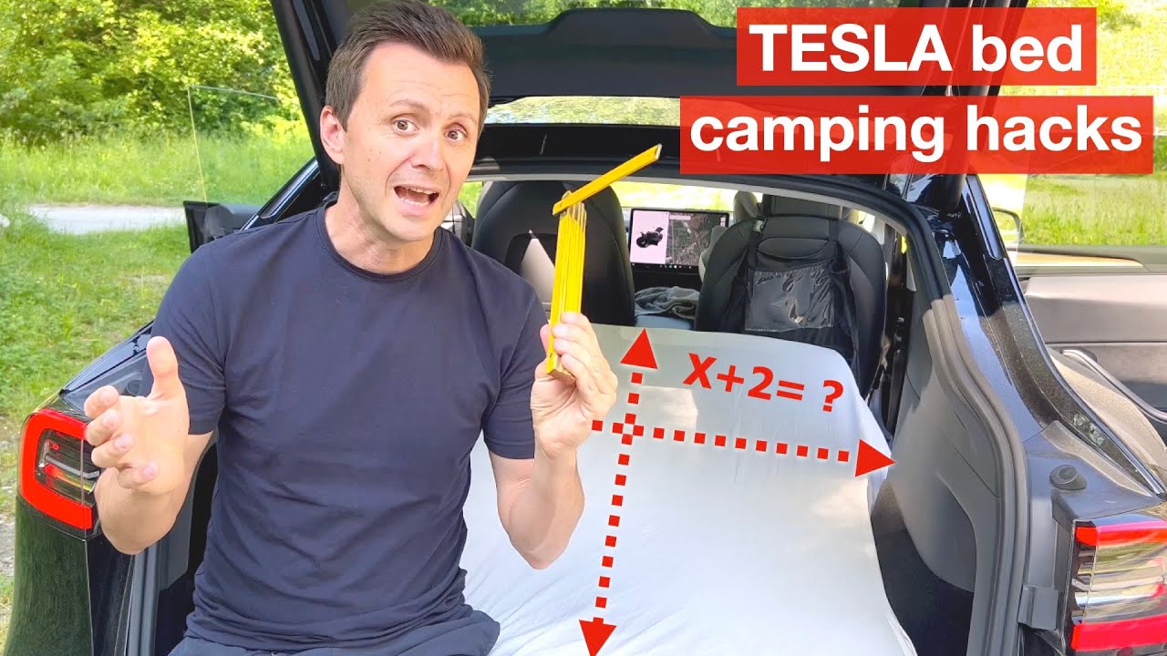 How to Sleep in a Tesla | Tesla Bed and Camping Hacks - YouTube