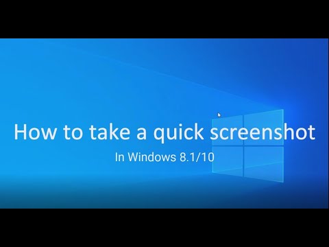 How To Take a Quick Screenshot In Windows 8.1/10 | V PC TECH - YouTube