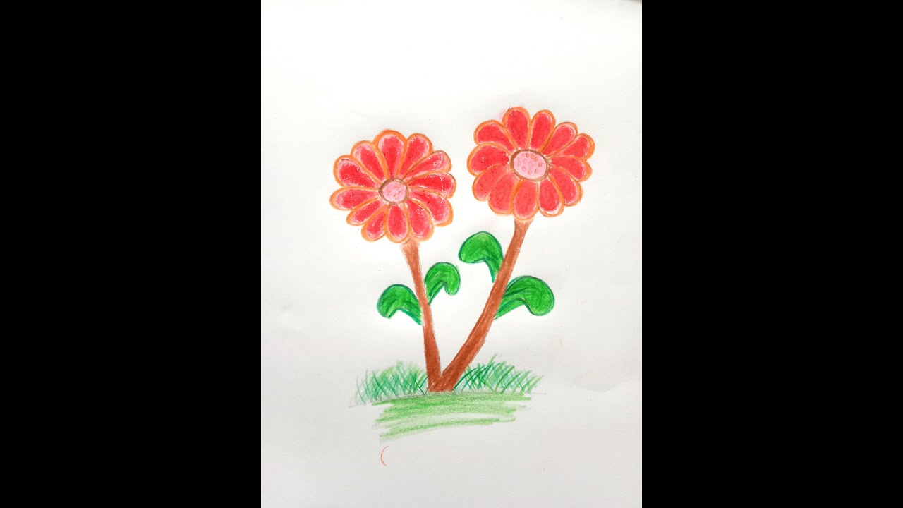 Easy Falower Drawing/ Very Easy Drawing/ Roza Art - YouTube