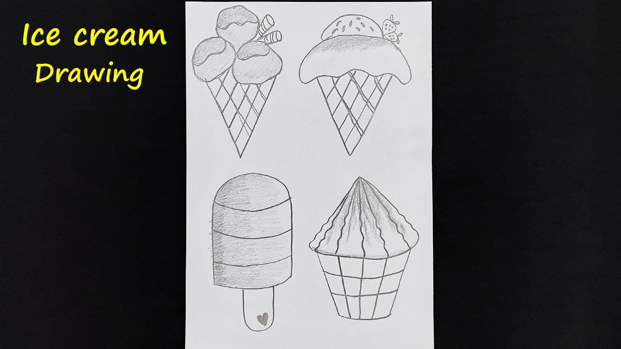 How to Draw Cute Ice Cream | Cute Drawing Tutorial | Pencil Ice Cream ...