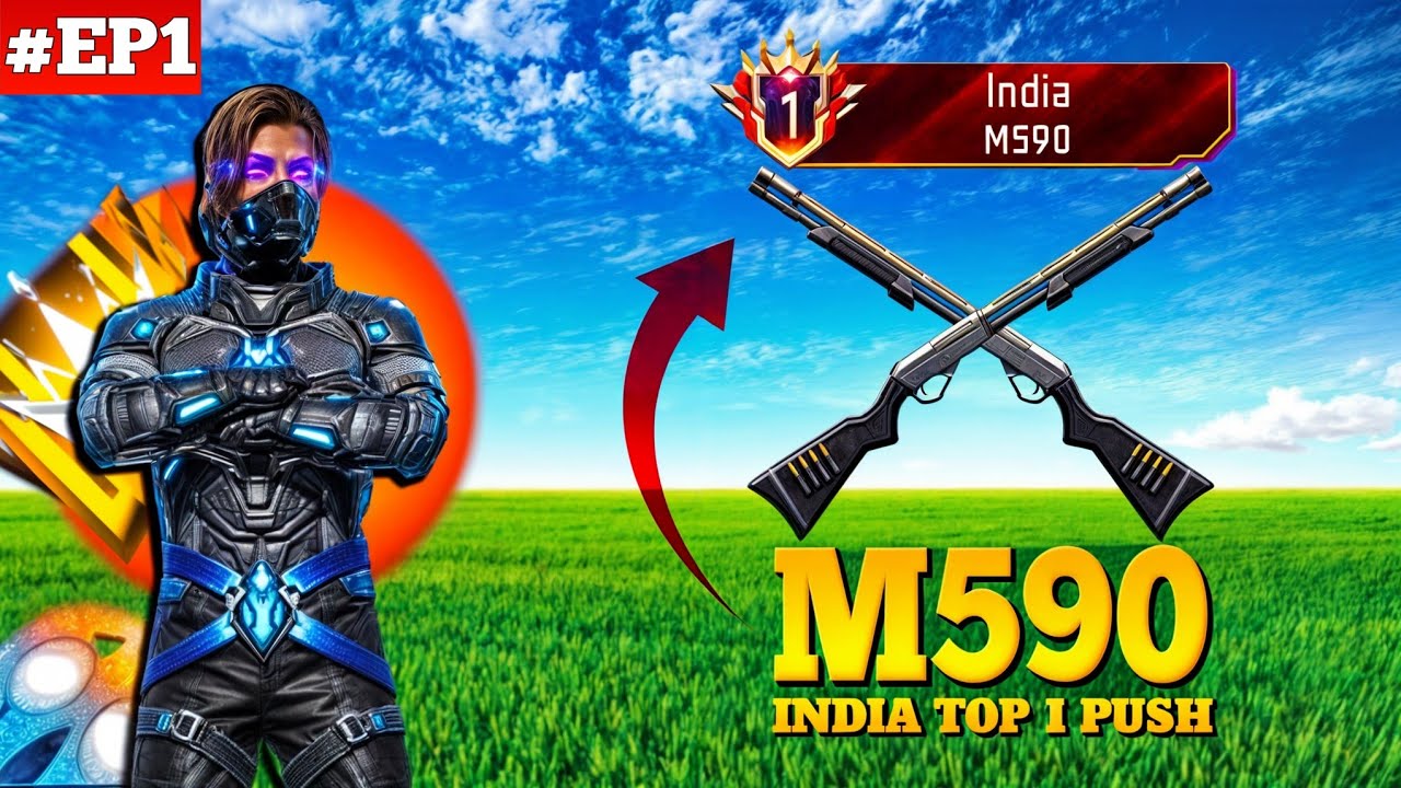 M590 weapon glory Top 1 push in INDIA😱 | New shotgun weapon glory push ...