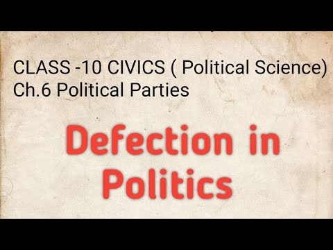 DEFECTION in Politics (Explanation in Hindi) CLASS 10 POLITICAL SCIENCE ...