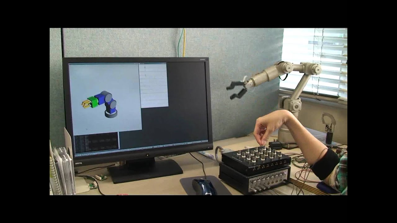 Myoelectric (EMG) interface for robot hand control - YouTube
