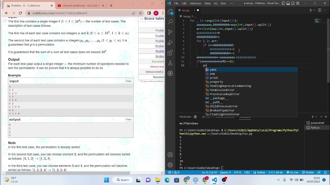 Codeforces Round 842 Quick Sort Python Youtube