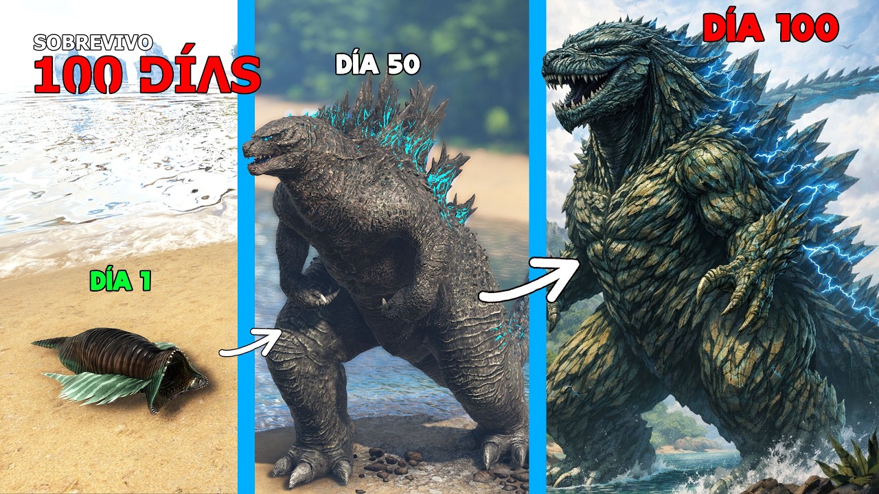 SOBREVIVÍ 100 DÍAS como GODZILLA EARTH EVOLUCIONADO en ARK Soy un ...