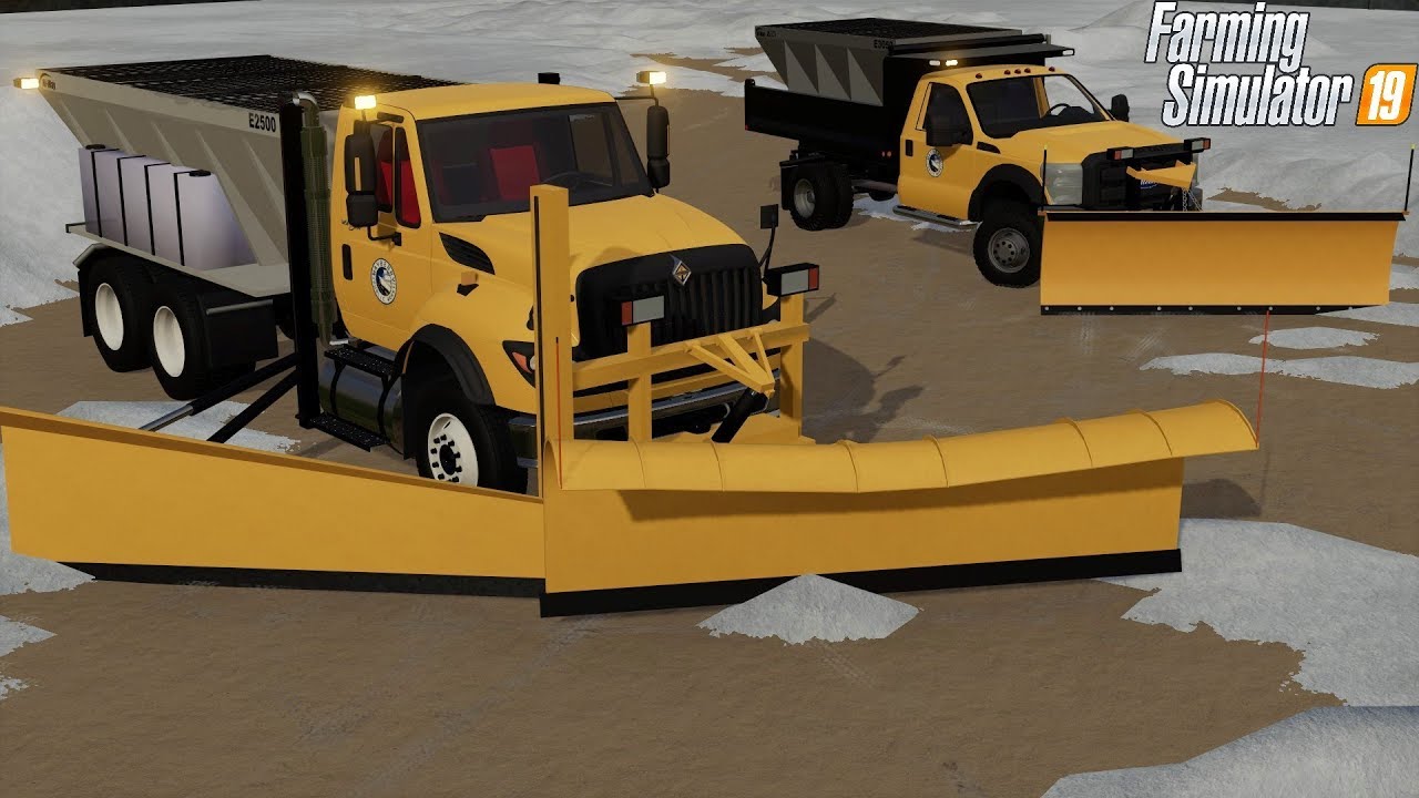 Department of Public Works Plowing Snow With International WorkStar ...