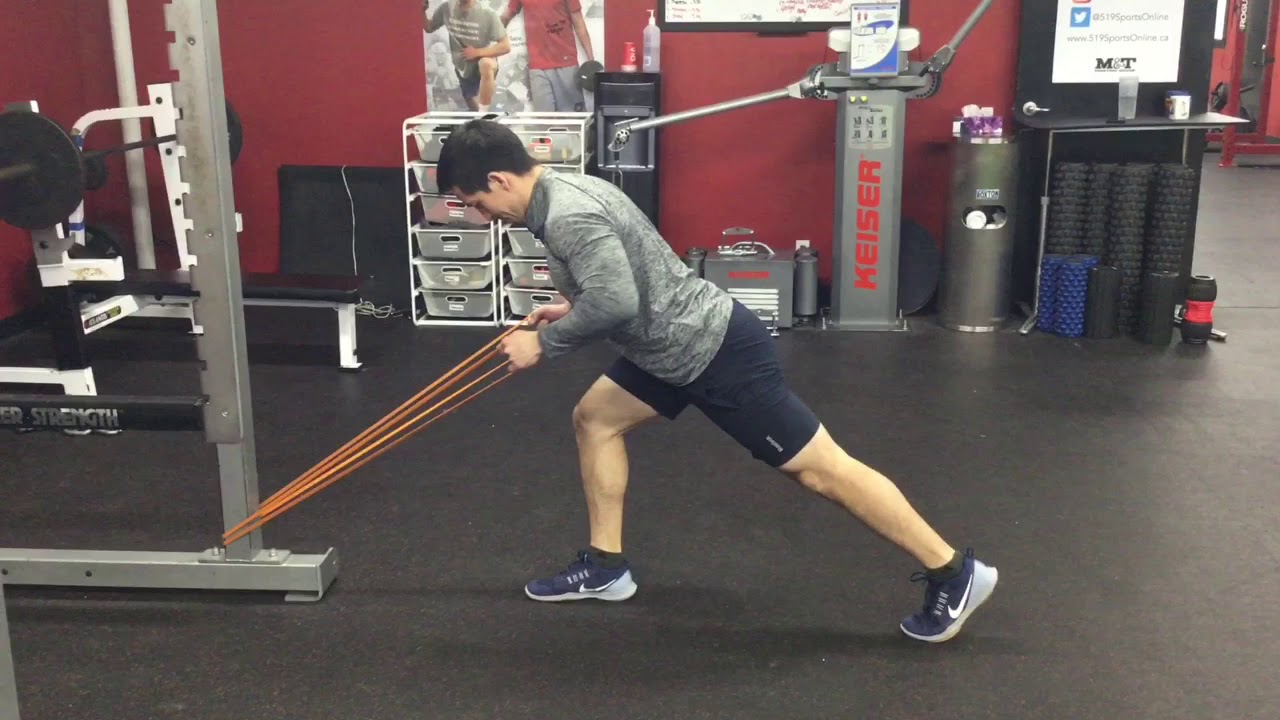 Split Stance Low To High Band Row - YouTube