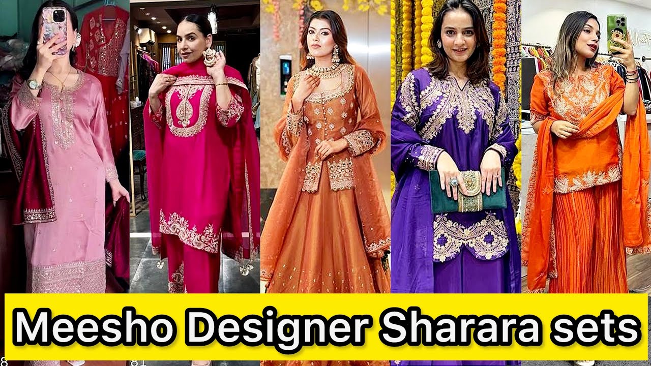 Huge Meesho designer sharara suits under ₹1500 |Meesho designer heavy ...