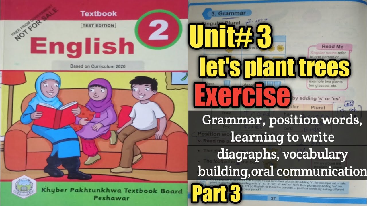 Class 2 new course English unit3 Let's plant trees part3 Ex, Grammar, learning to write, review1 ...