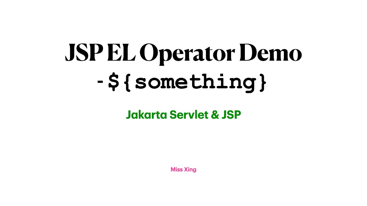 JSP EL Operator Demo - ${something} - YouTube