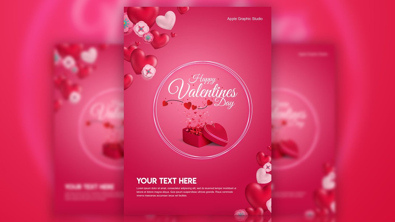 Valentines Day Card Design | Flyer | Photoshop Tutorial - YouTube