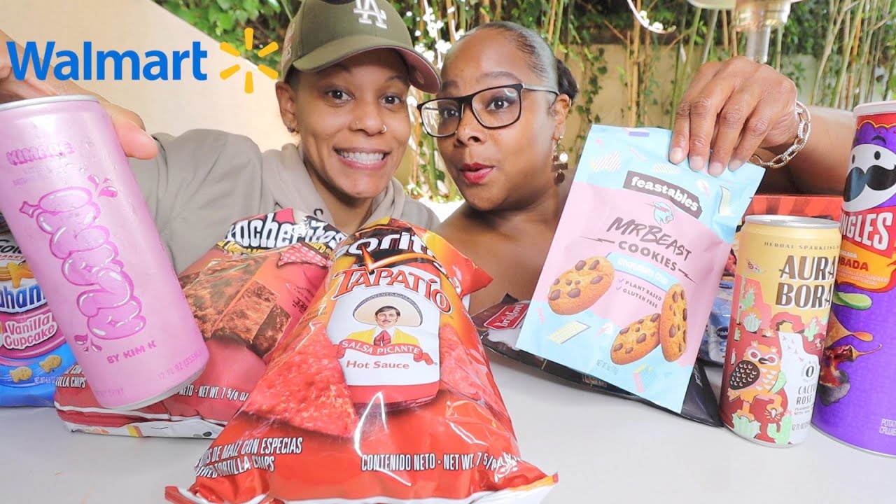 TRYING NEW MR BEAST COOKIES, KIM KARDASHIAN ALANI DRINK & MORE! WALMART ...
