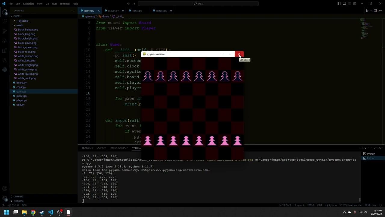 coding asmr - coding chess in python part 1 - YouTube