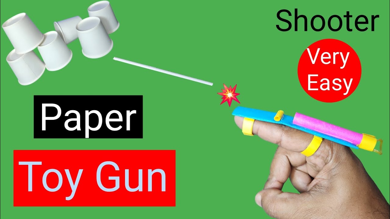 Easy paper Finger Gun || paper gun that shoots paper bullet || very ...