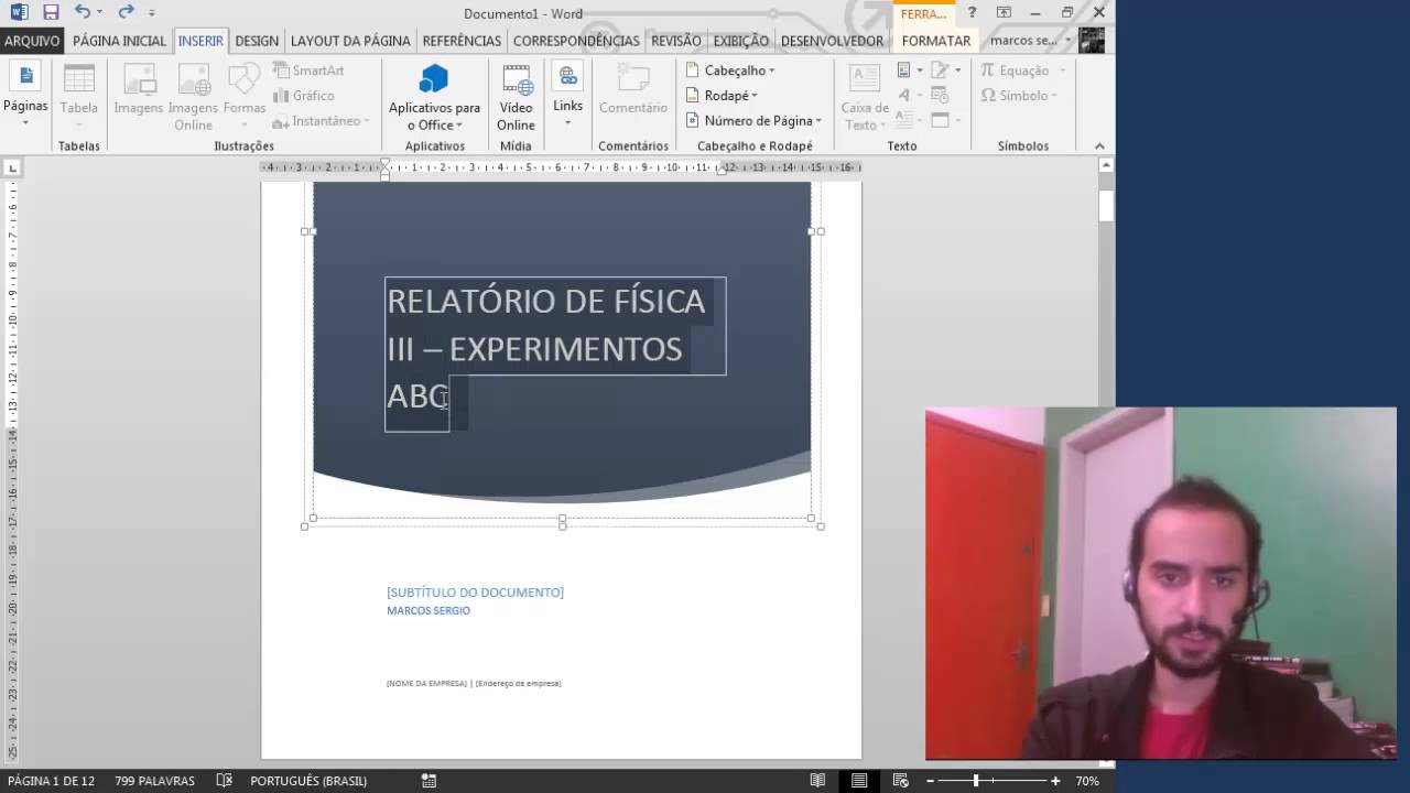 Mini Curso Word 2013 - Criando uma Capa para o Relatório - YouTube