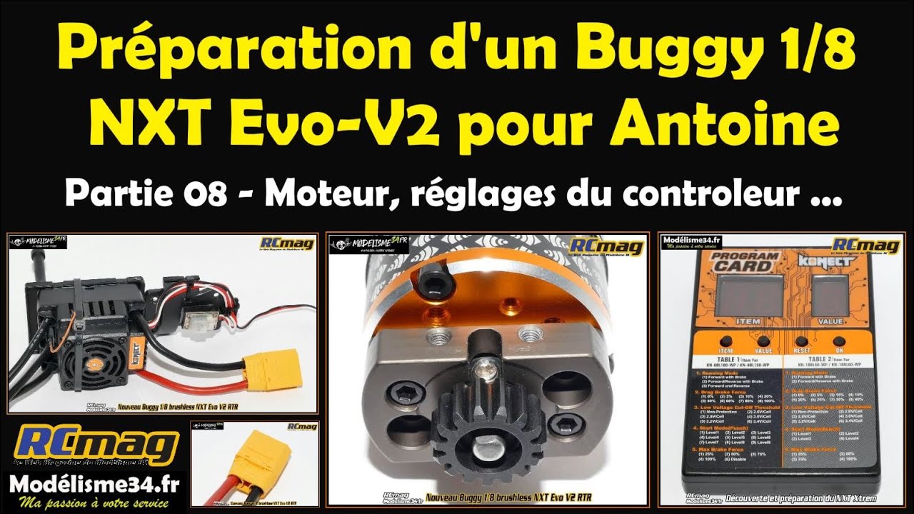 Tuto partie 08 préparation de base du Buggy 1/8 NXT Evo-V2 brushless - Spécial moteur et ...