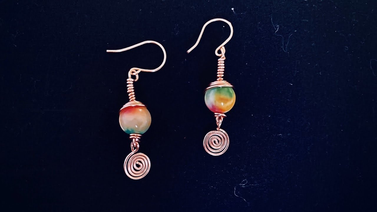 wire wrapped earrings/making simple and easy wire wrapped bead earrings ...