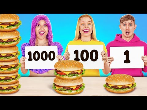 1000 Katmanlı Yemek Challenge 🍔😂 Efsane Yeme Savaşı | 123 GO! FOOD