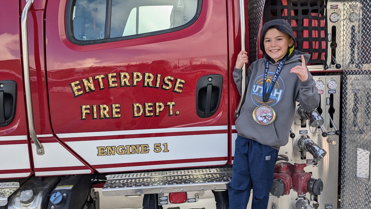 State Champ Riding the Fire Truck - YouTube