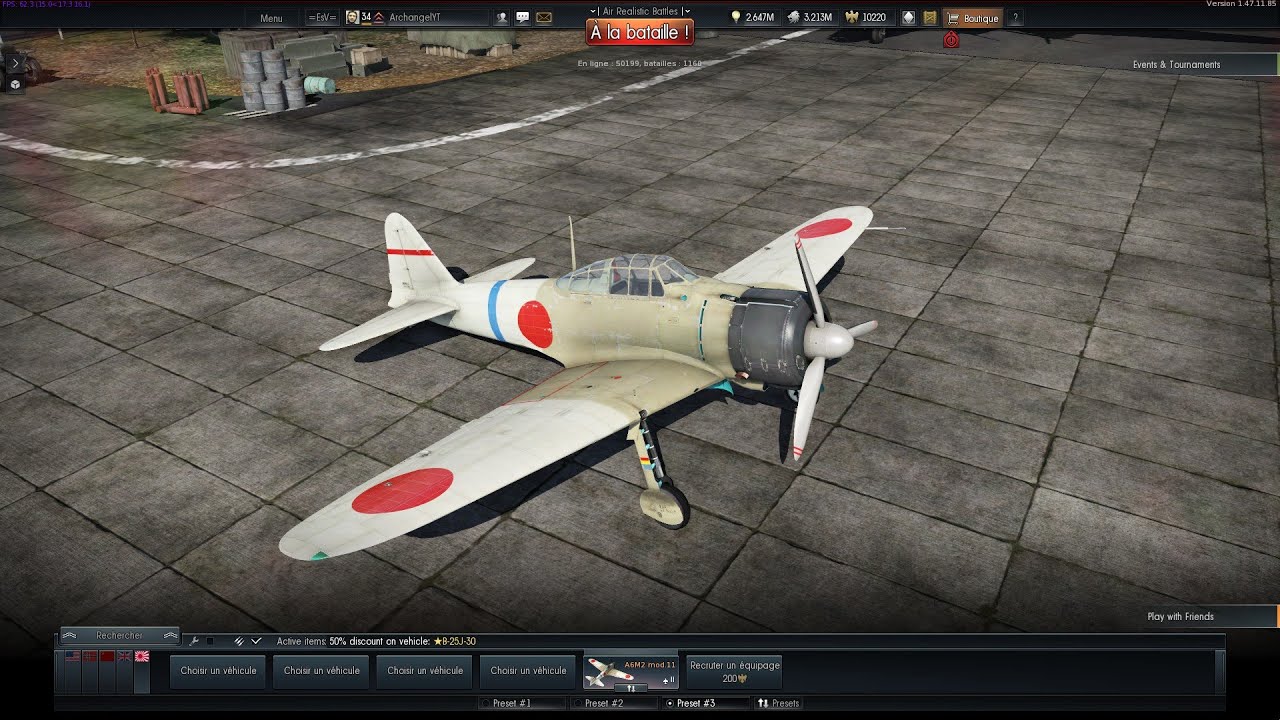 War Thunder, A6M2 mod.11 !! Gameplay français #28 - YouTube
