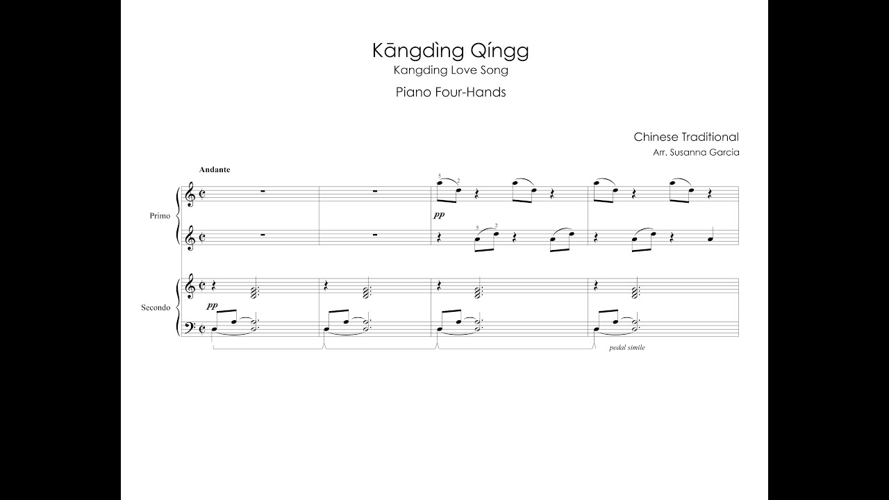Kangding Love Song - Chinese Traditional (Piano Four-Hands Duet) - YouTube