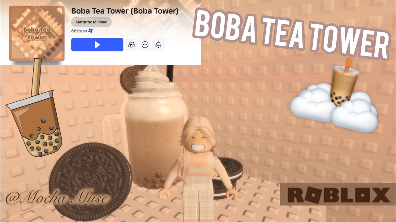 Aesthetic Boba Tea Tower🧋[Oreo tower] 🧸Roblox Gameplay🧸 - YouTube