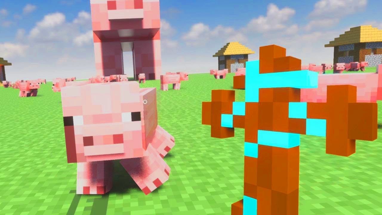 Roblox CRUCIFIX vs Realistic Minecraft PIG in TEARDOWN - YouTube