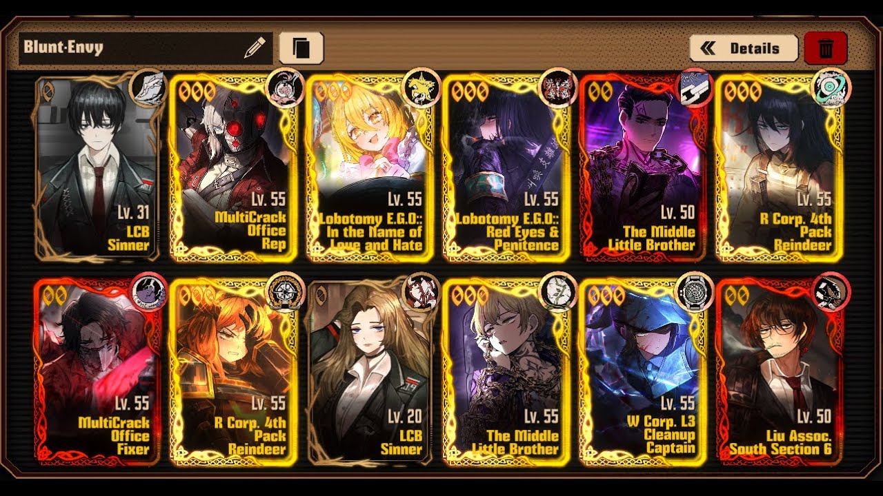 [Limbus Company] Charge Blunt Envy team - Mirror Dungeon Hard 5F (No ...