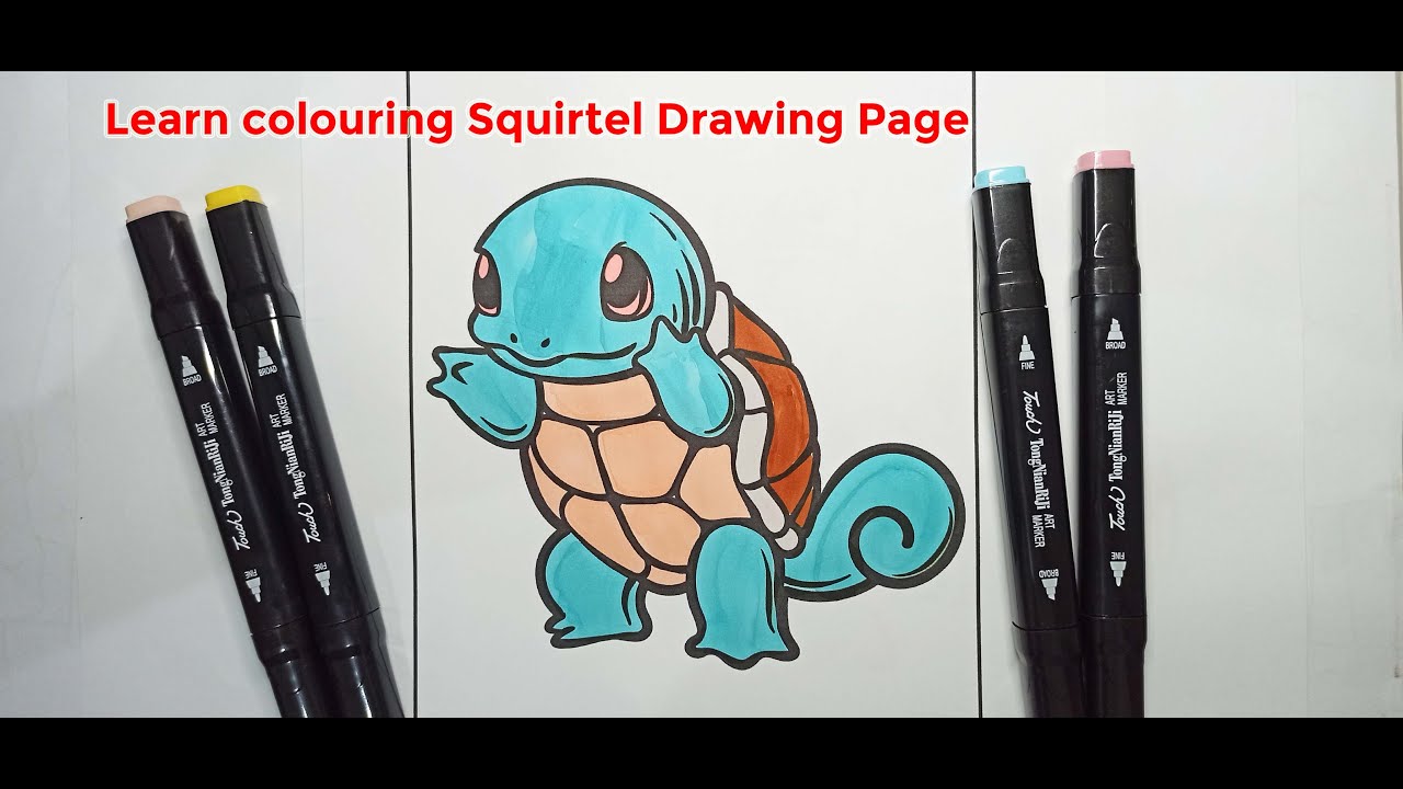 Lets Learn Colouring with Colour markers | Learn colouring Squirtel ...