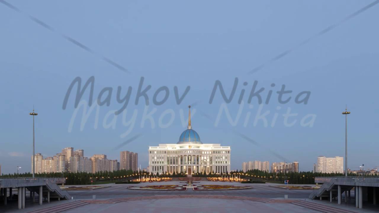 Akorda Presidential Palace at sunset. Astana, Kazakhstan. TimeLapse. 4K ...