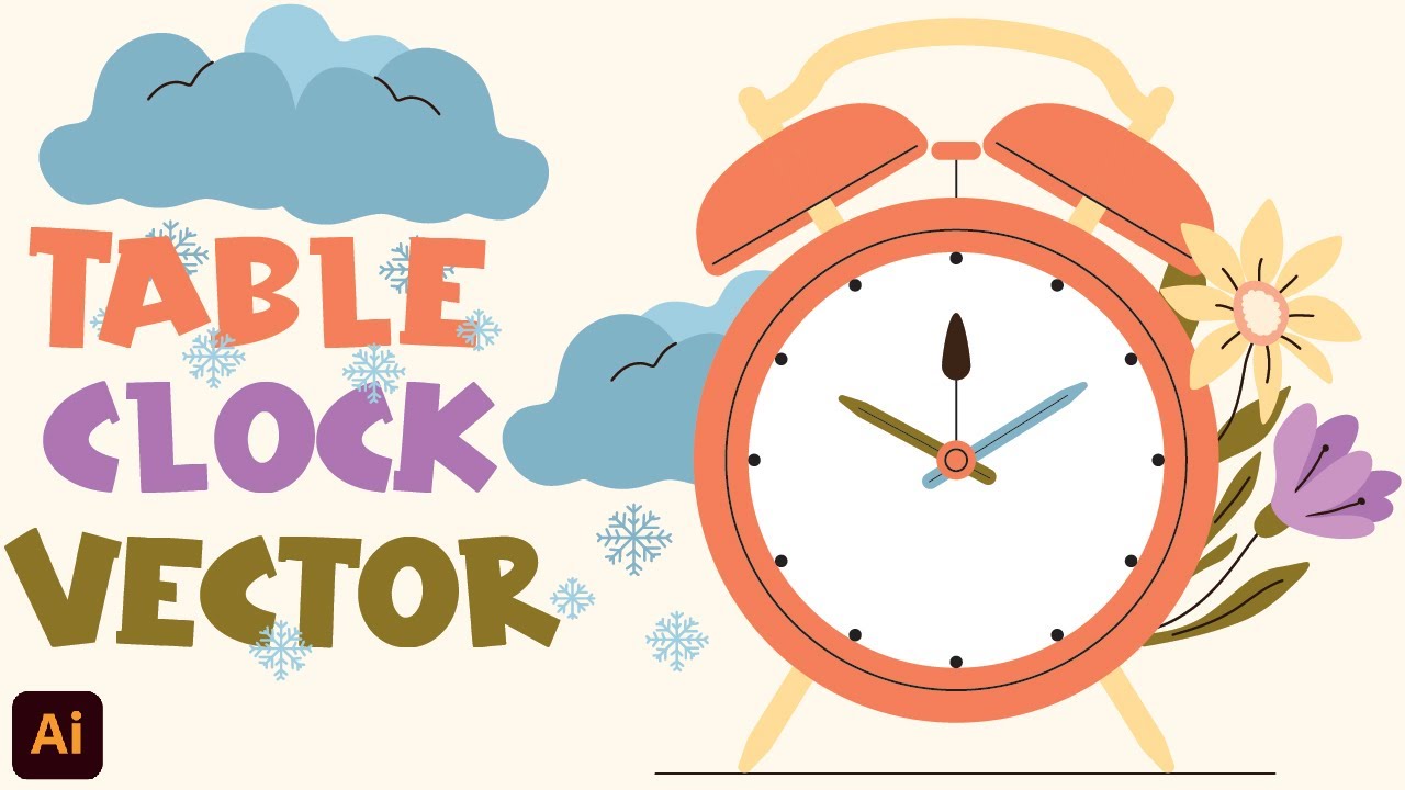 Table Clock vector in Illustrator | Illustrator | SAS - YouTube