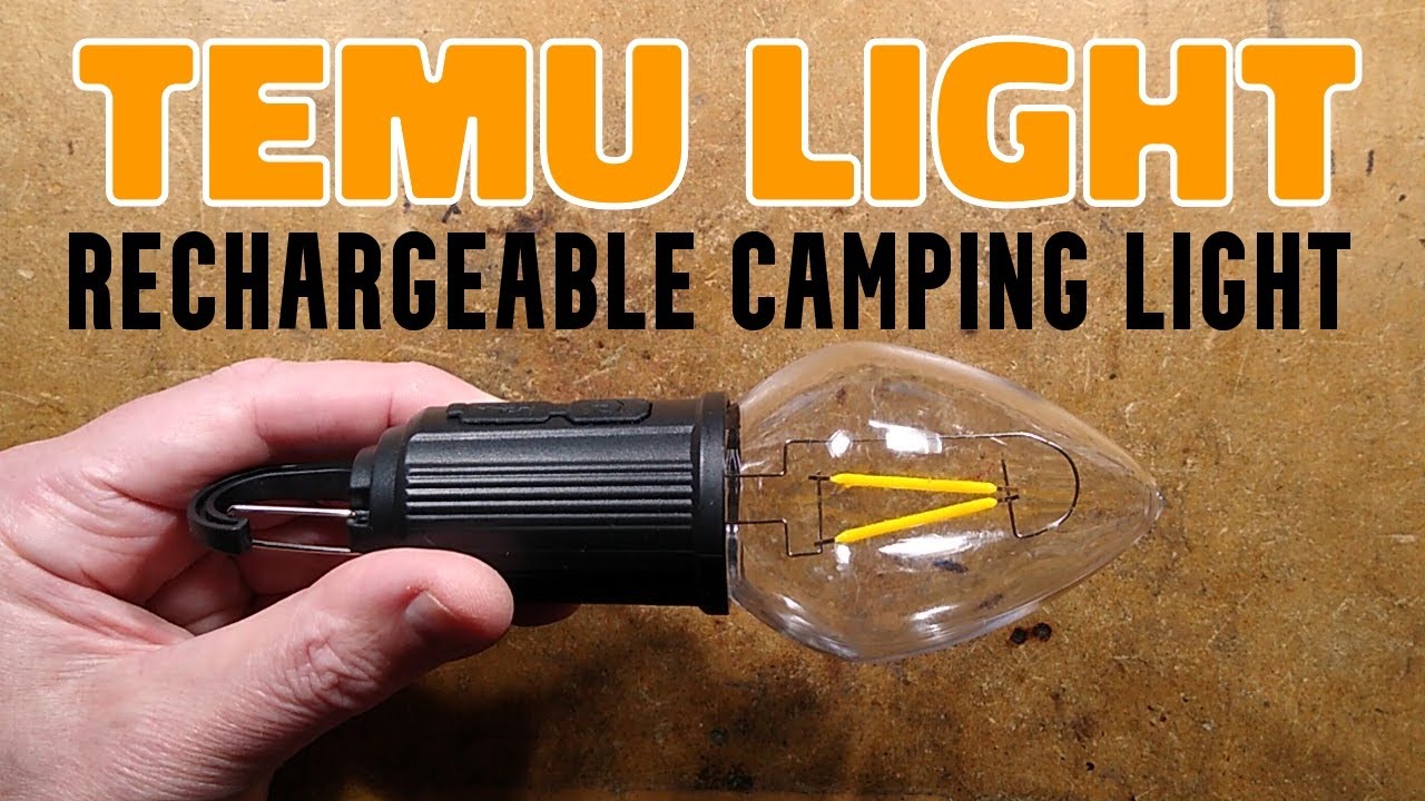 Temu rechargeable filament light - YouTube