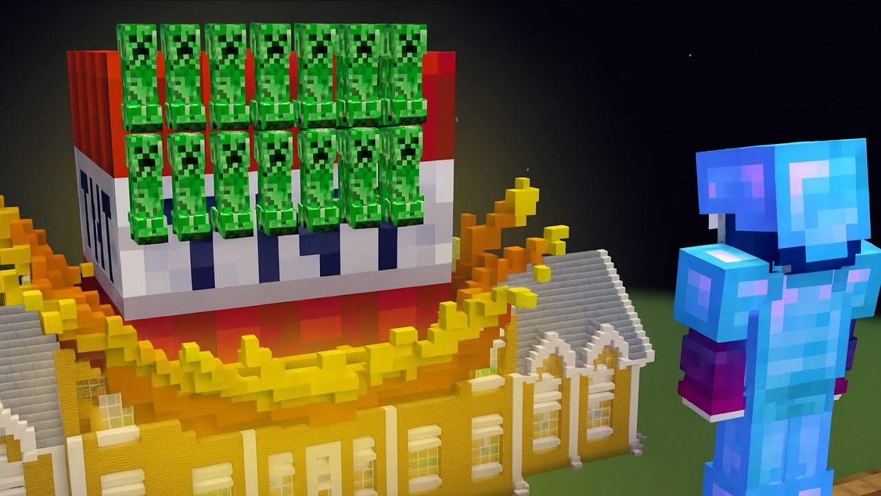 “I Spawned 100 Creepers Inside My Friend’s House 😂💣 #minecraft #funny ...