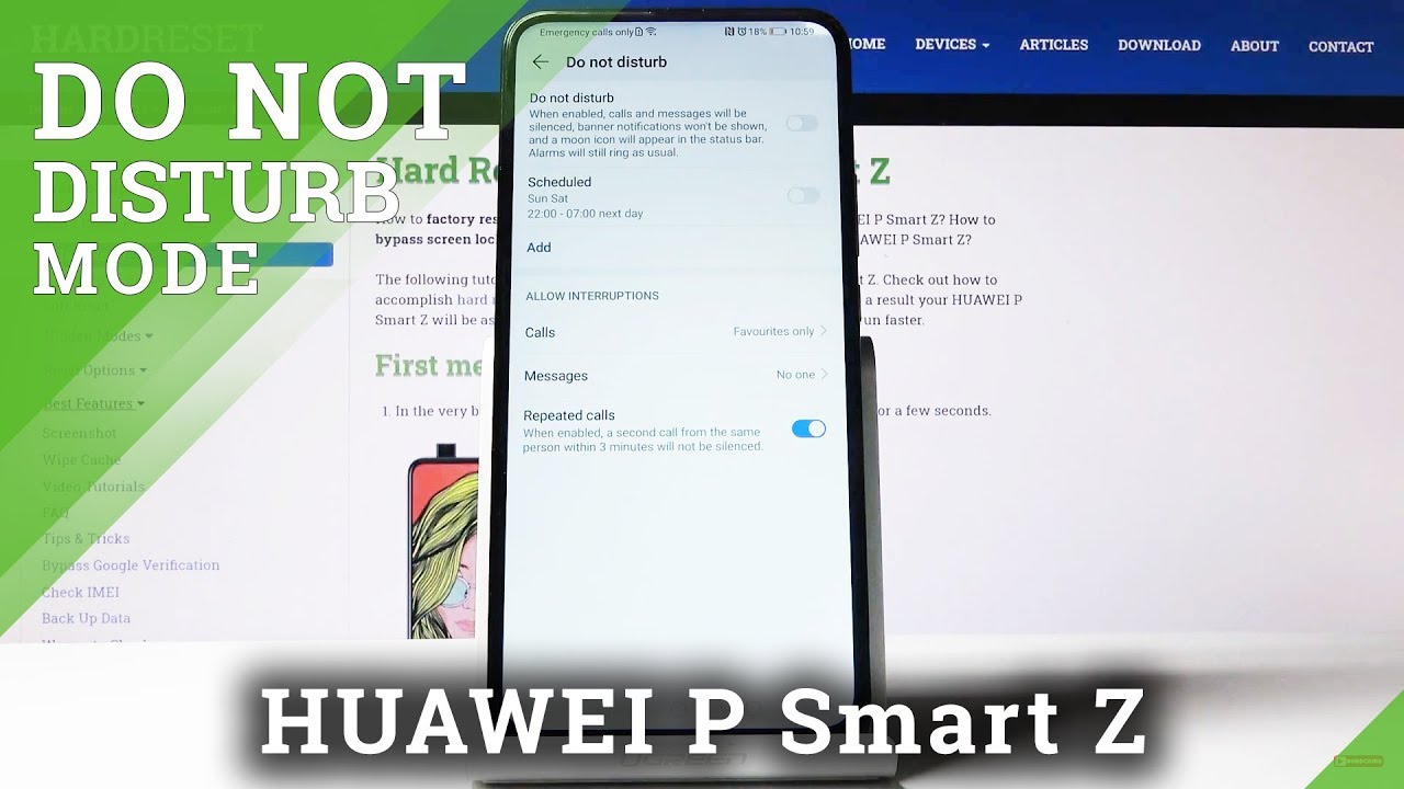 How to Enable Do Not Disturb Mode in HUAWEI P Smart Z - YouTube