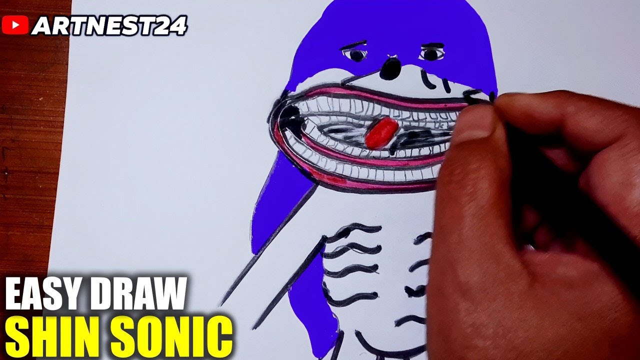 How to draw shin sonic easy step by step | shin sonic tapes - YouTube