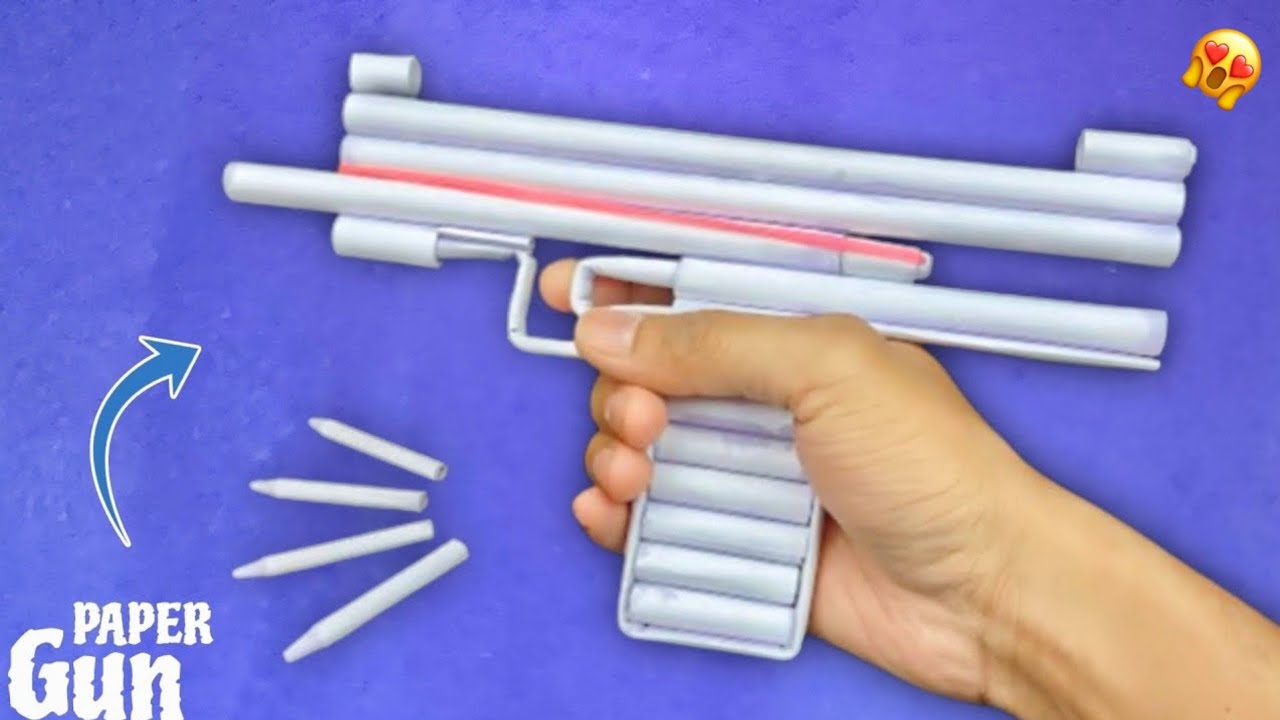 How to make paper gun that shoots paper bullets easy and fast - YouTube