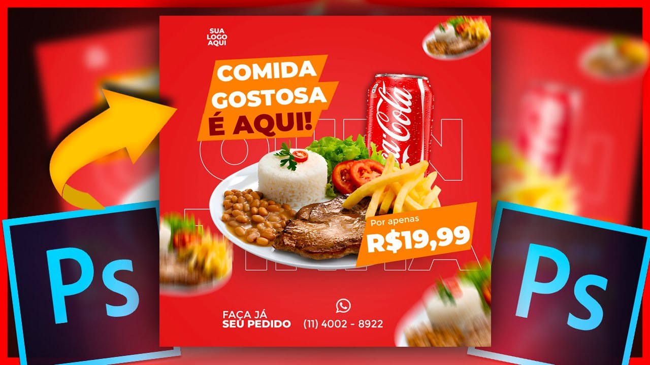 Flyer Restaurante no PhotoShop | Como fazer um flyer para restaurante ...
