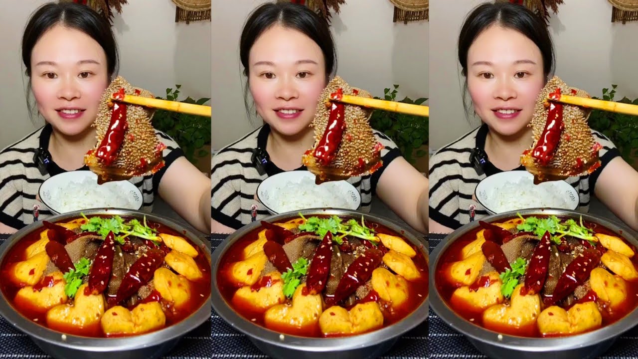 Yummy Spicy Food Mukbang, Eat Spicy Hot Pot Malatang Mukbang, Fried Tofus And Vegetable #asmr # ...