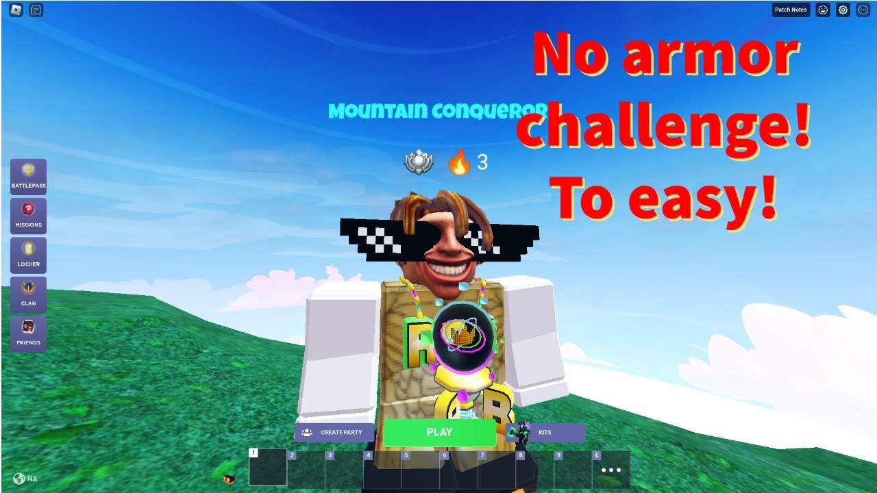 No armor challenge in roblox bedwars! - YouTube