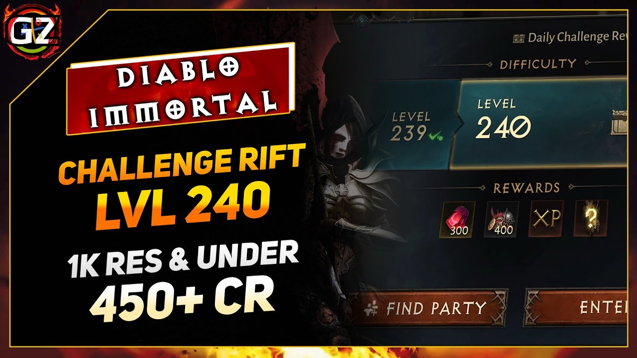 Challenge Rift 240 | With 1k Resonance & 450+ Under CR | Demon Hunter ...