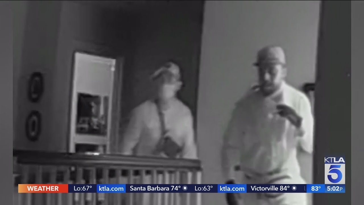 Surveillance video captures thieves ransacking Yorba Linda home - YouTube