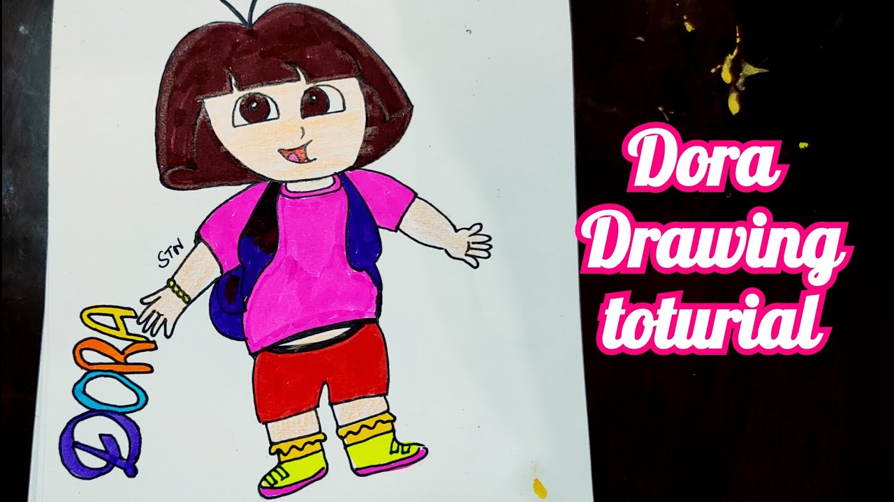 Dora the explorer drawing tutorial/ Dora drawing/how to draw Dora the ...