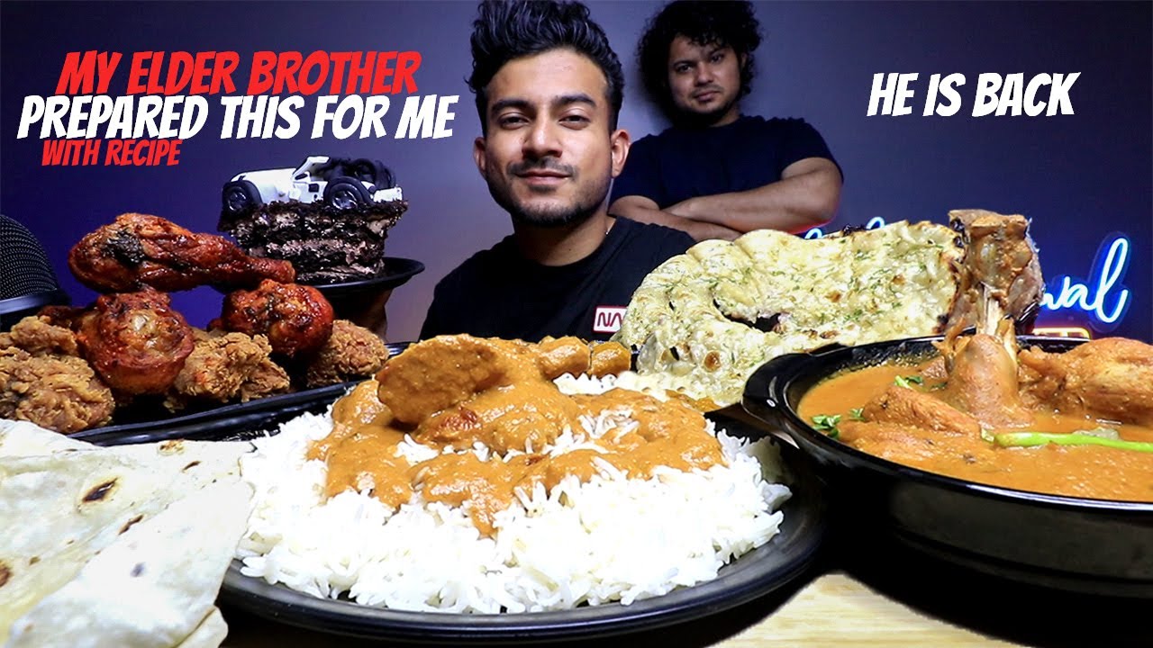 MY BROTHER'S STYLE BUTTER CHICKEN WITH GARLIC NAAN, RUMALI ROTI KFC HOT ...